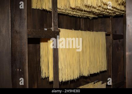 Vintage Wooden Pasta Production Plant, Italian Spaghetti Stock Photo ...