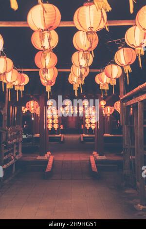 Illuminated streets at the Lantern Festival. Okinawa, Japan Stock Photo - Alamy