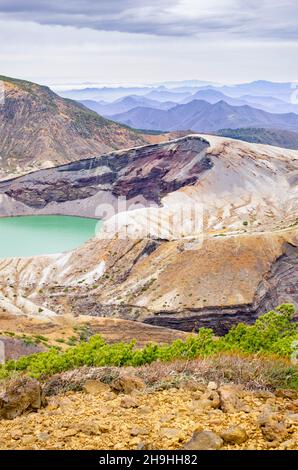 Panoramic view of Goshiki-numa lake in Nishikawa-machi, Yamagata ...