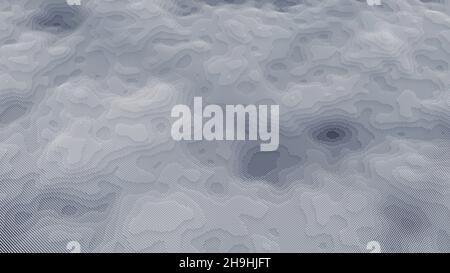 Waves in cyberspace of cubic shapes. Animation. Abstract background ...