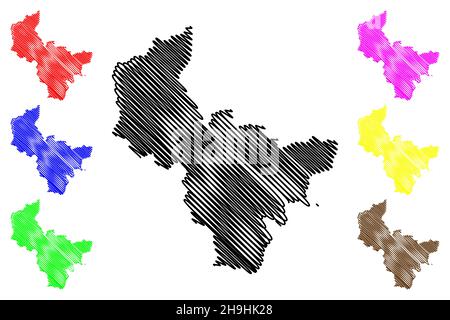 Jind district (Haryana State, Republic of India) map vector ...