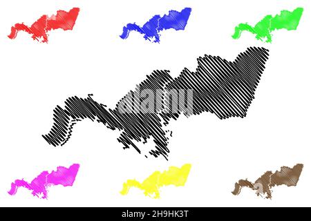 Jharsuguda district (Odisha State, Republic of India) map vector ...
