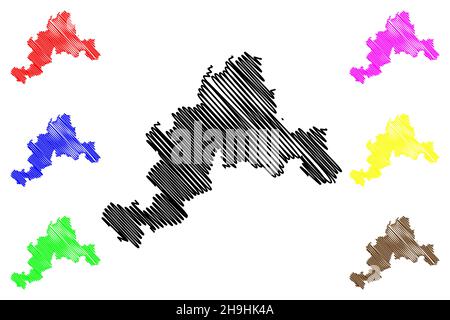 Jhalawar district (Rajasthan State, Republic of India) map vector ...