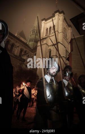 Scenes from the 2013 Escalade procession in Geneva, Switzerland. The ...