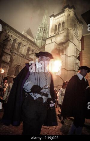Scenes from the 2013 Escalade procession in Geneva, Switzerland. The ...