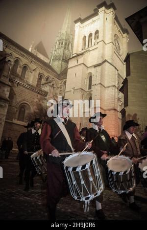 Scenes from the 2013 Escalade procession in Geneva, Switzerland. The ...