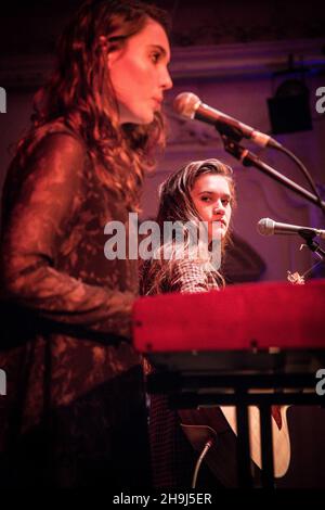 Lily and Madeleine live on stage at Bush Hall in London Stock Photo - Alamy