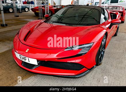 Ferrari SF90 Stradale S-A plug-in hybrid electric sports car with a 4 ...