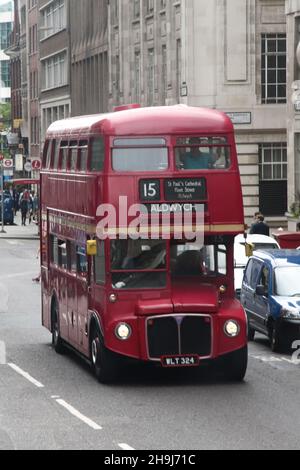The Number 15 Routemaster Bus from Trafalgar Square to Tower Hill ...