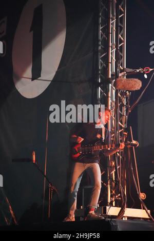 David Bayley of Glass Animals performing live on the NME/Radio 1 Stage ...