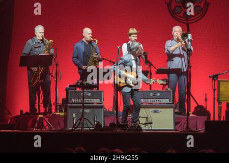 Jon Herington of Steely Dan performing live on stage at the SSE Arena ...