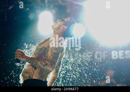 Viagra Boys performing at the 2019 End of the Road Festival in Larmer Tree Gardens in Dorset ...