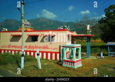 A roadside temple. From a series of travel photos in Kerala, South ...