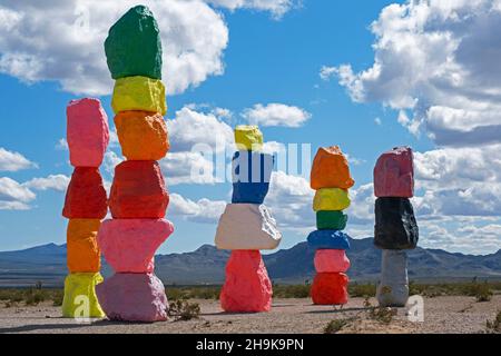 Jean, Nevada - Seven Magic Mountains, a public art installation in the ...