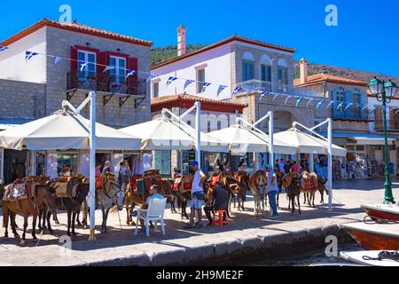 Aerial view of Hydra Island, Greece Stock Photo - Alamy