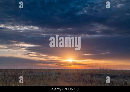 Ft. Niobrara NWR, sunset, late fall, Valentine, Nebraska, USA, by ...