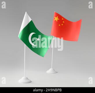 Flags of China and Pakistan on light background Stock Photo - Alamy