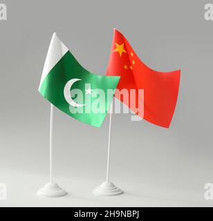 Flags of China and Pakistan on light background Stock Photo - Alamy
