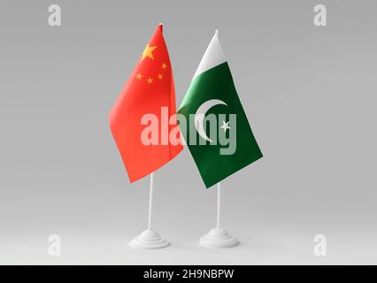 Flags of China and Pakistan on light background Stock Photo - Alamy