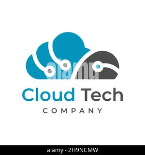 cloud tech logo design template Stock Photo - Alamy