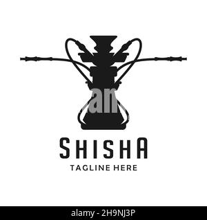 Hookah badge. Vintage shisha logo. Lounge cafe emblem. Perfect for ...