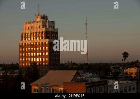 Sunset view of downtown Stockton, California, USA Stock Photo - Alamy