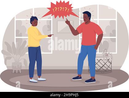 Teen-parent misunderstanding isolated cartoon vector illustration set ...