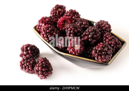 freeze dried whole blackberry fruit Stock Photo - Alamy