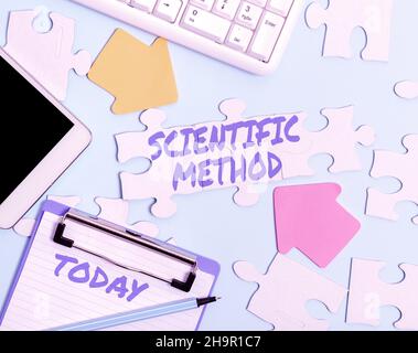 Text sign showing Scientific Method. Business overview Principles ...
