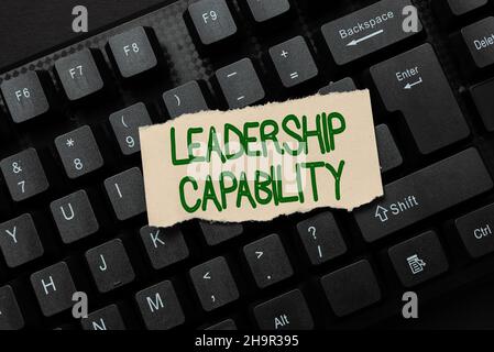 Conceptual caption Leadership Capability. Internet Concept what a ...