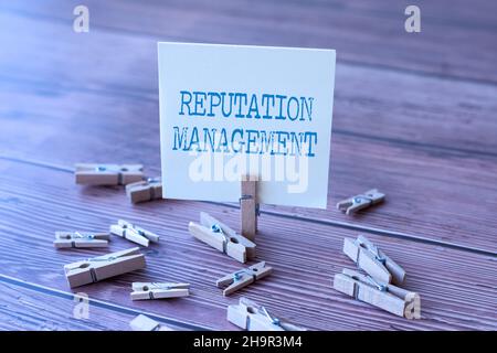 Sign displaying Reputation Management. Business showcase Influence and ...