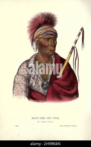A lithograph of Not-Chi-Mi-Ne, an Ioway chief, drawn, printed, and ...