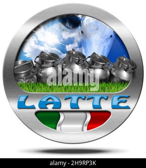 Fresh cow milk in milk cans on a dairy farm Milk cans on a dairy farm ...