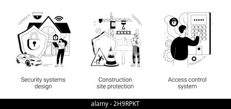 Security solutions abstract concept vector illustrations Stock Vector ...