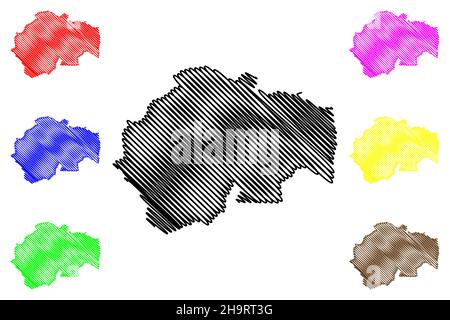 Kalimpong district (West Bengal State, Republic of India) map vector ...