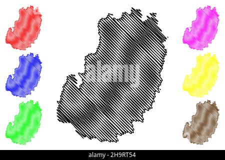 Durg district (Chhattisgarh State, division, Republic of India) map ...