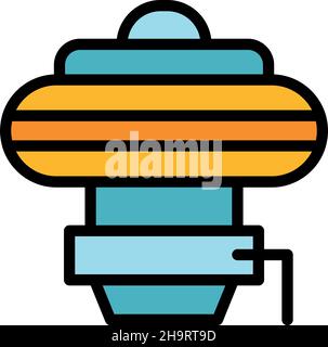 Maintenance pool pump icon flat vector. Water equipment. Outdoor swim ...