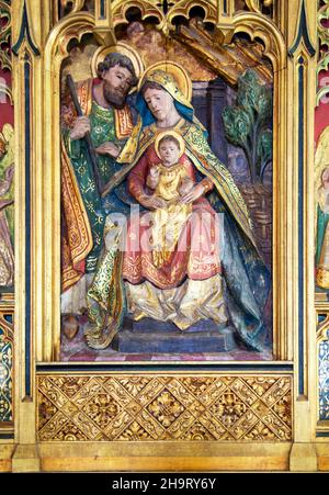 Nativity altar reredos Blessed Virgin Mary, Joseph, baby Jesus Christ ...