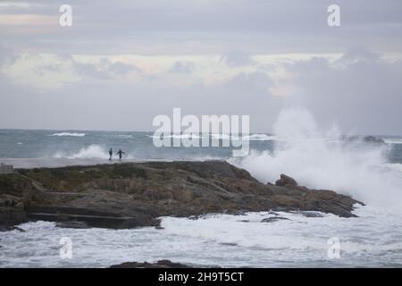 A Coruna, Spain weather 8th December 2021.Stormy Barra hits the ...