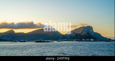 Summer view to Vaeroy island, Lofoten, Norway Stock Photo - Alamy