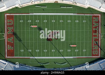 An aerial view of Bragg Memorial Stadium on the campus of Florida A&M ...
