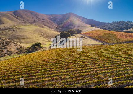 Aerial view of Santa Rosa Valley Camarillo homes and farms in Ventura ...