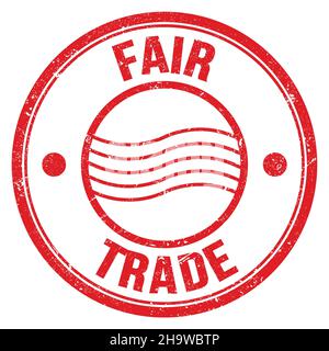 fair trade text written on pink-black grungy stamp sign Stock Photo - Alamy
