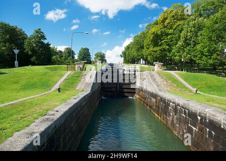 Berg locks, Bergs slussar, Göta Canal, Sweden Stock Photo - Alamy