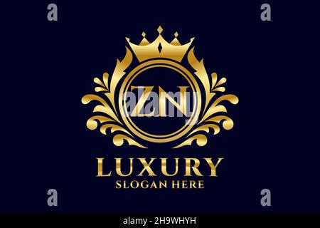 ZN Letter Royal Luxury Logo template in vector art for luxurious ...