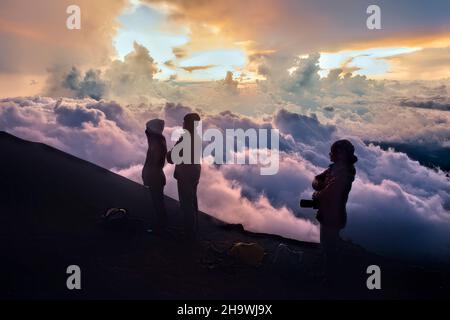 Watching a heavenly sunset from Acatenango Volcano, Antigua, Guatemala ...