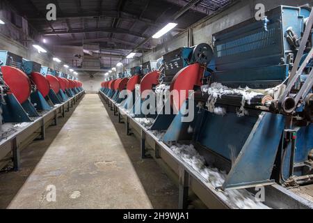 Modern cotton gin machine. The cotton engine or cotton gin, that is ...