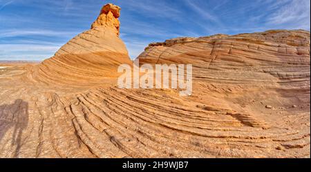 Hiking the New Wave sandstone rock formations, Page, Arizona Stock ...