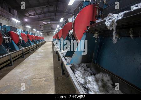 Modern cotton gin machine. The cotton engine or cotton gin, that is ...