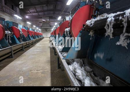 Modern cotton gin machine. The cotton engine or cotton gin, that is ...